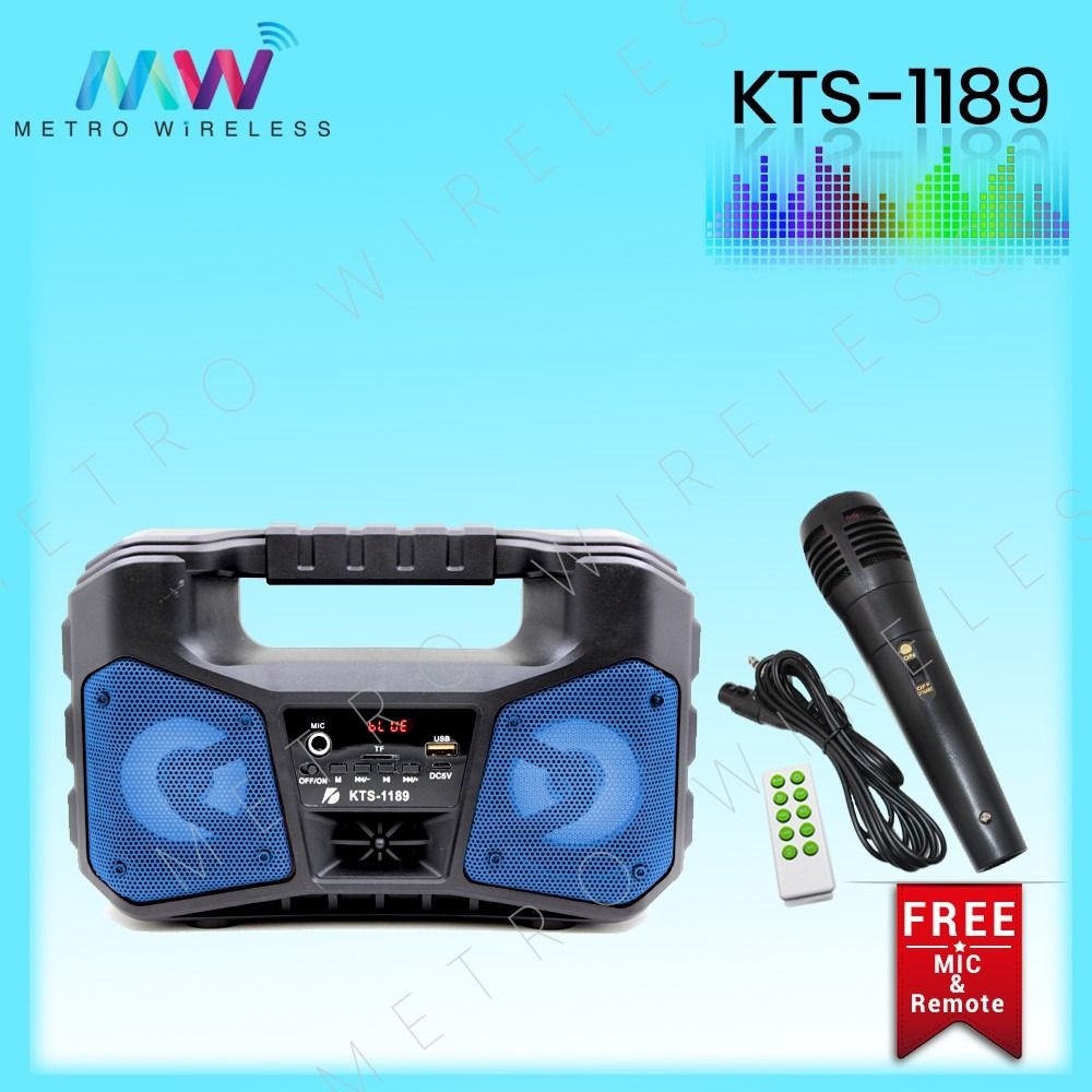 ORIGINAL KTS Dual Portable LED Wireless Bluetooth Speaker with Free Mic ...