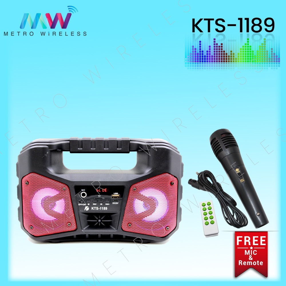 ORIGINAL KTS Dual Portable LED Wireless Bluetooth Speaker with Free Mic and Remote KTS 1189 ...
