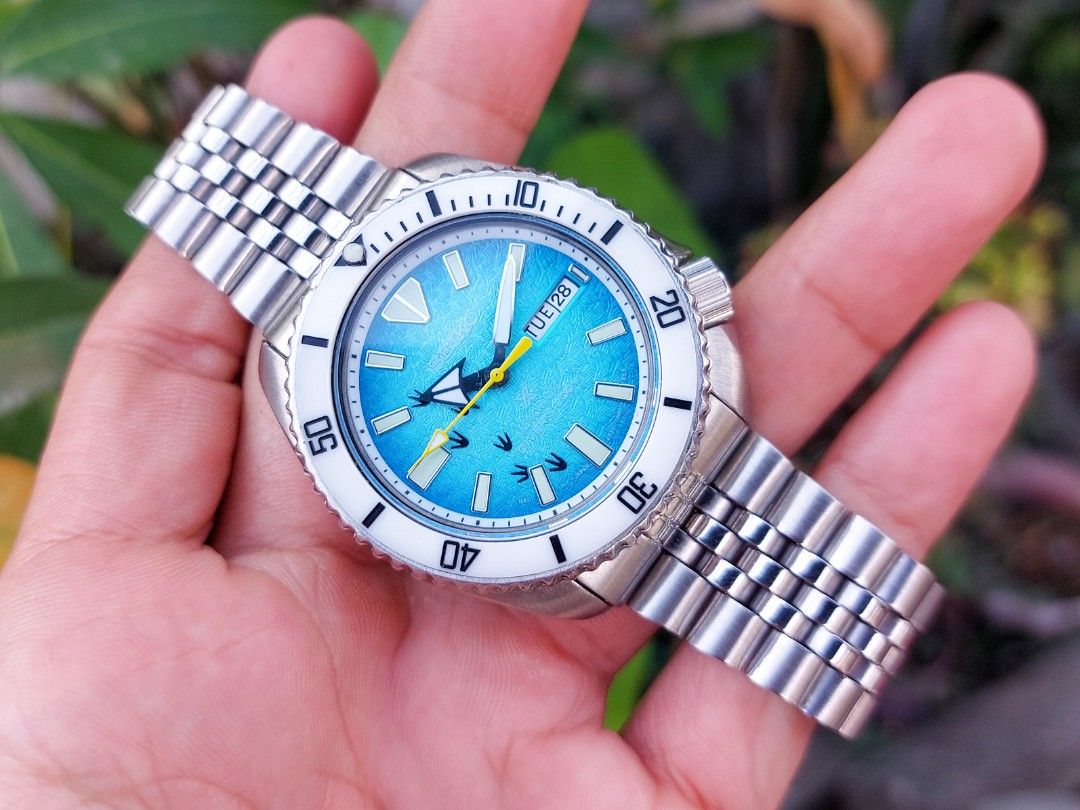 Original Pre-owned Seiko Mod Light Blue Dialed Automatic Diver's Watch ...