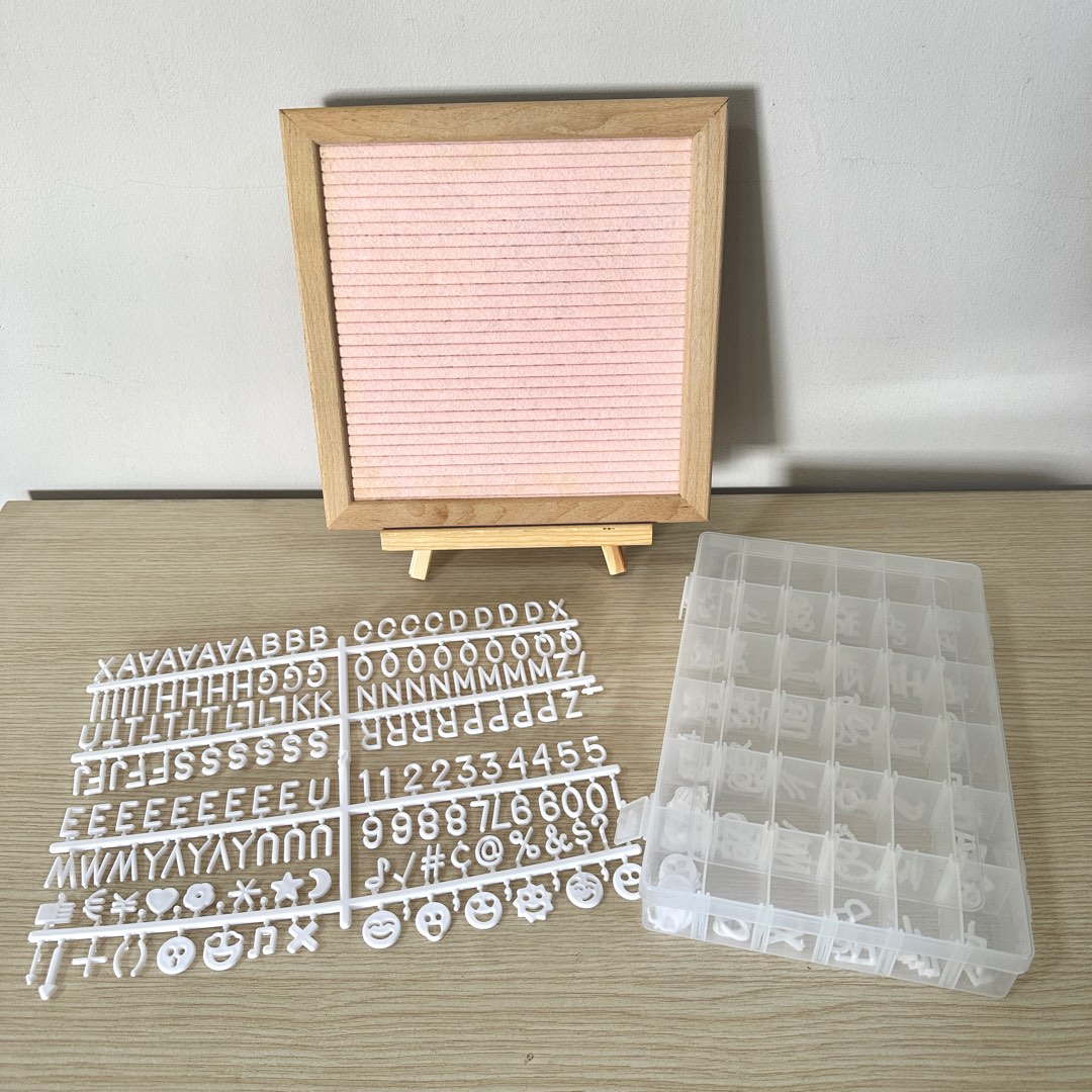 Customizable Sign Board Pink LED Letter Board With Stand - 10x10 Inch ...