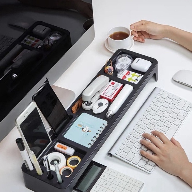 Plastic Office Table Organizer Desk Keyboard Rack Stationery Storage ...