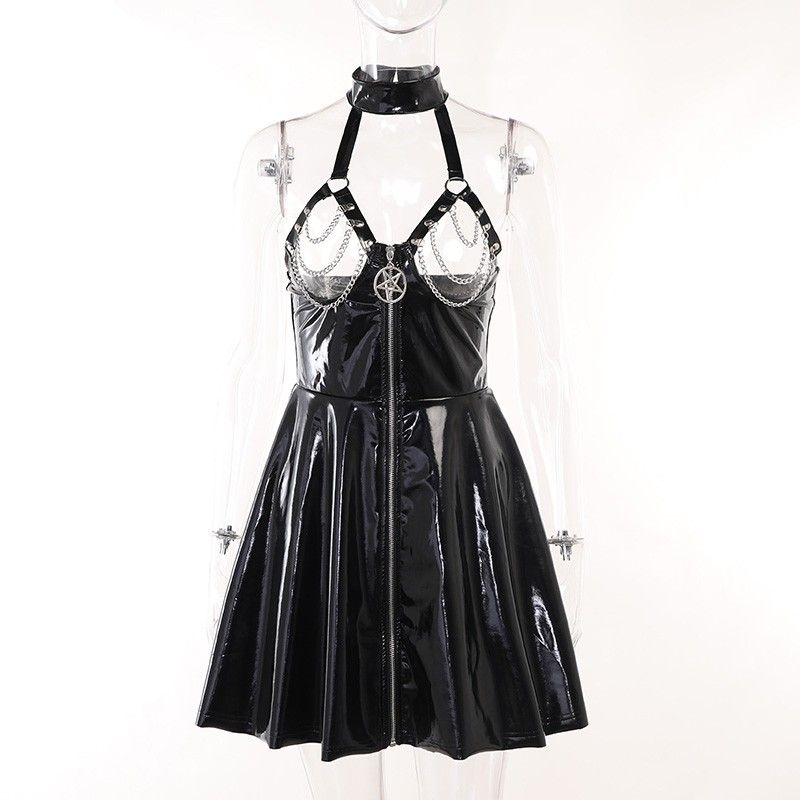 (PO) Black gothic latex dress, Women's Fashion, Dresses & Sets, Dresses ...