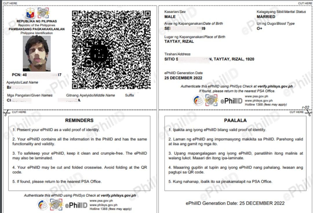 Print your ePhilID (temp. national id) on PVC card, Hobbies & Toys ...