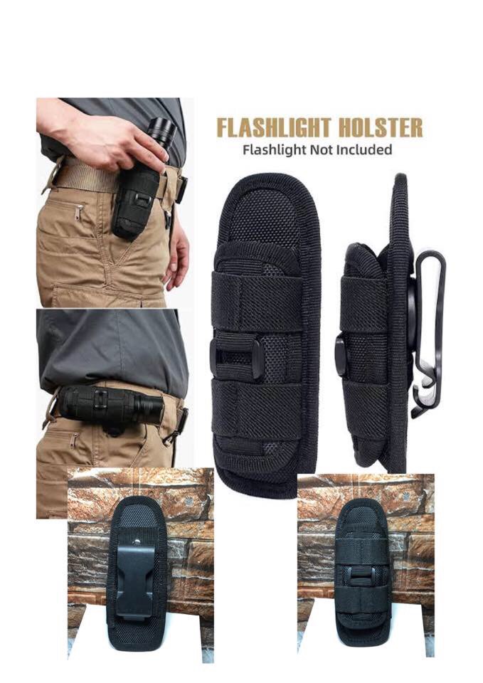 Tactical Flashlight gears Pouch Holster, Rotatable Flashlight Holder ...