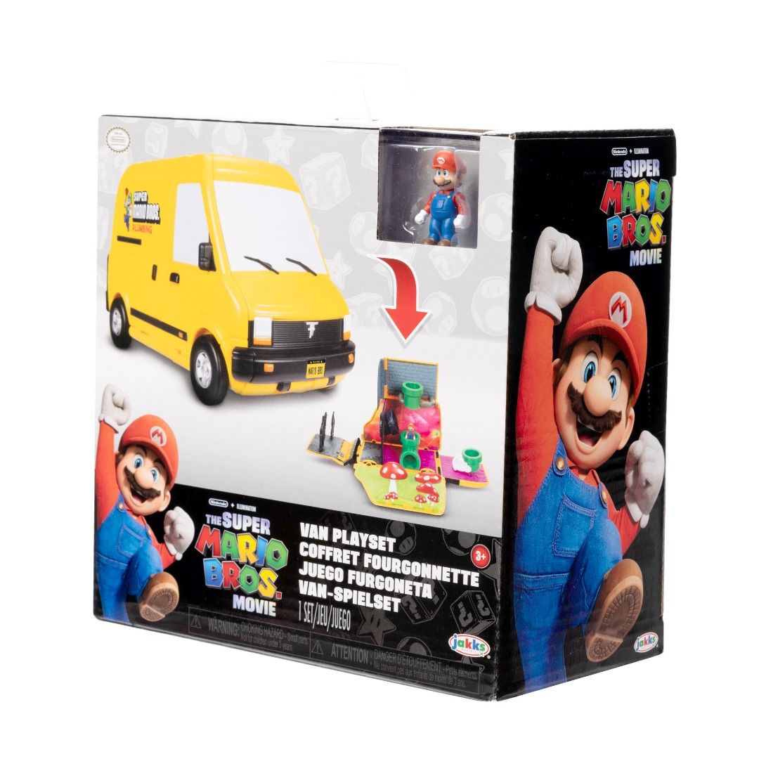 The Super Mario Bros. Movie Van Playset with 1.25-inch Mini Mario ...