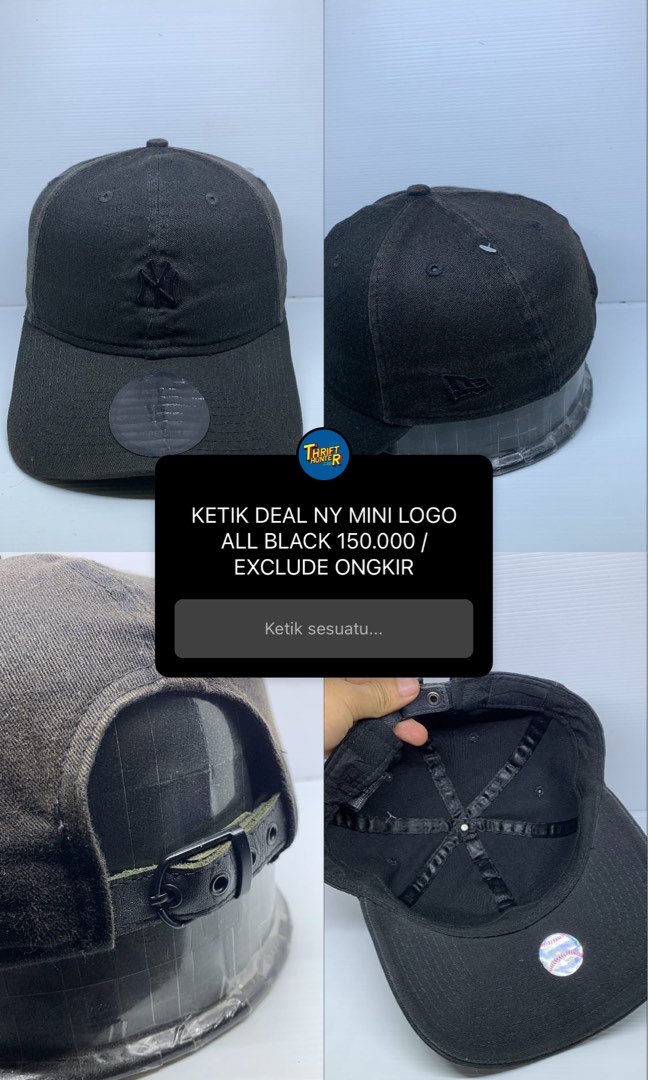 Topi MLB Baseball New Era 9Tweenty New York Yankees Mini Logo All Black ...