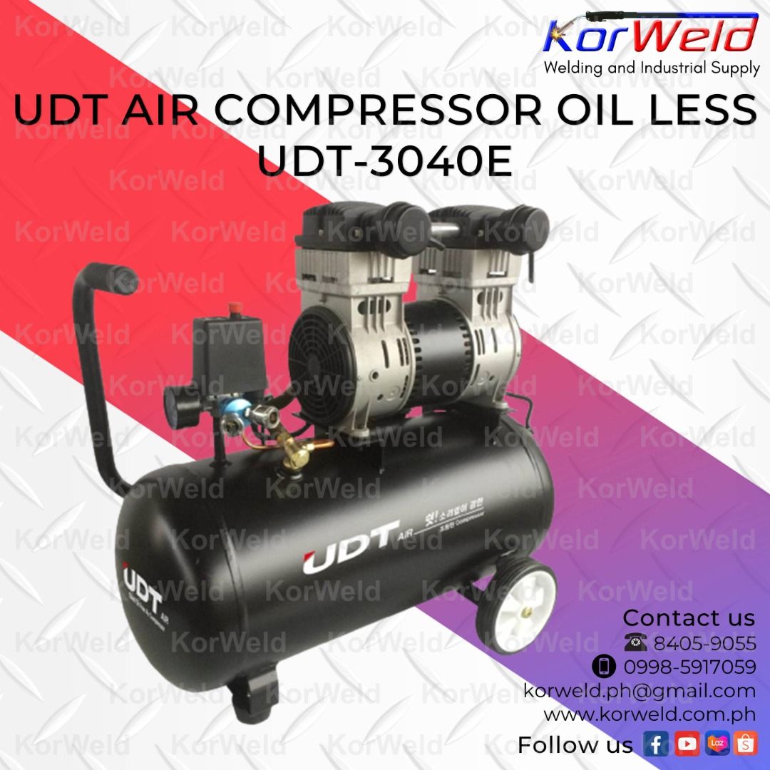 UDT Air Compressor Oil Less UDT-3040E, Commercial & Industrial, Construction Tools & Equipment ...