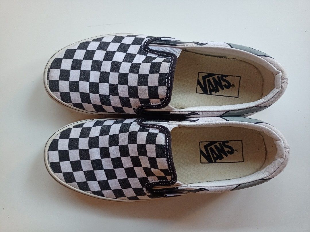 Vans Checkerboard Flame Classic Slip-On on Carousell