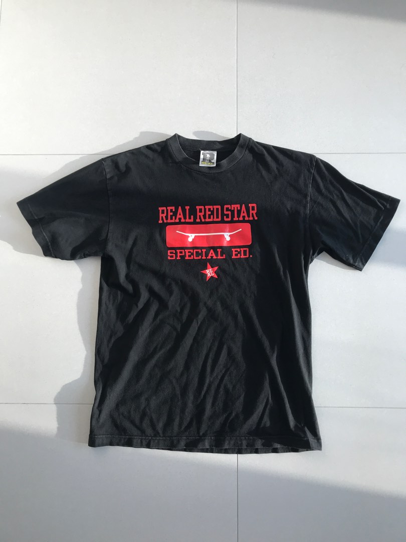 Vintage 90s Real red star Real skateboard t shirt L, Men's Fashion ...