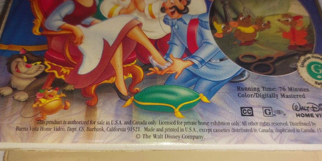 Walt Disney Masterpiece Cinderella Collectible VHS Tape Collection ...