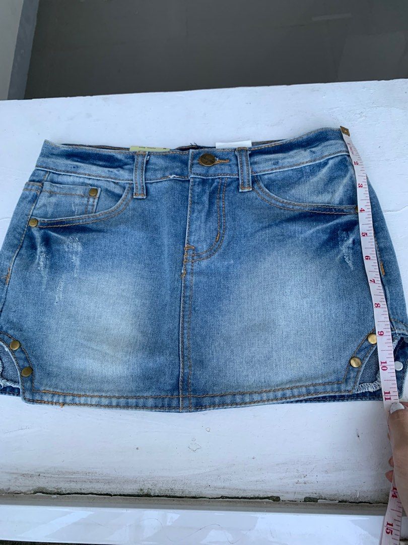 y2k mini micro pinterest bella hadid type denim skirt, Women's Fashion ...