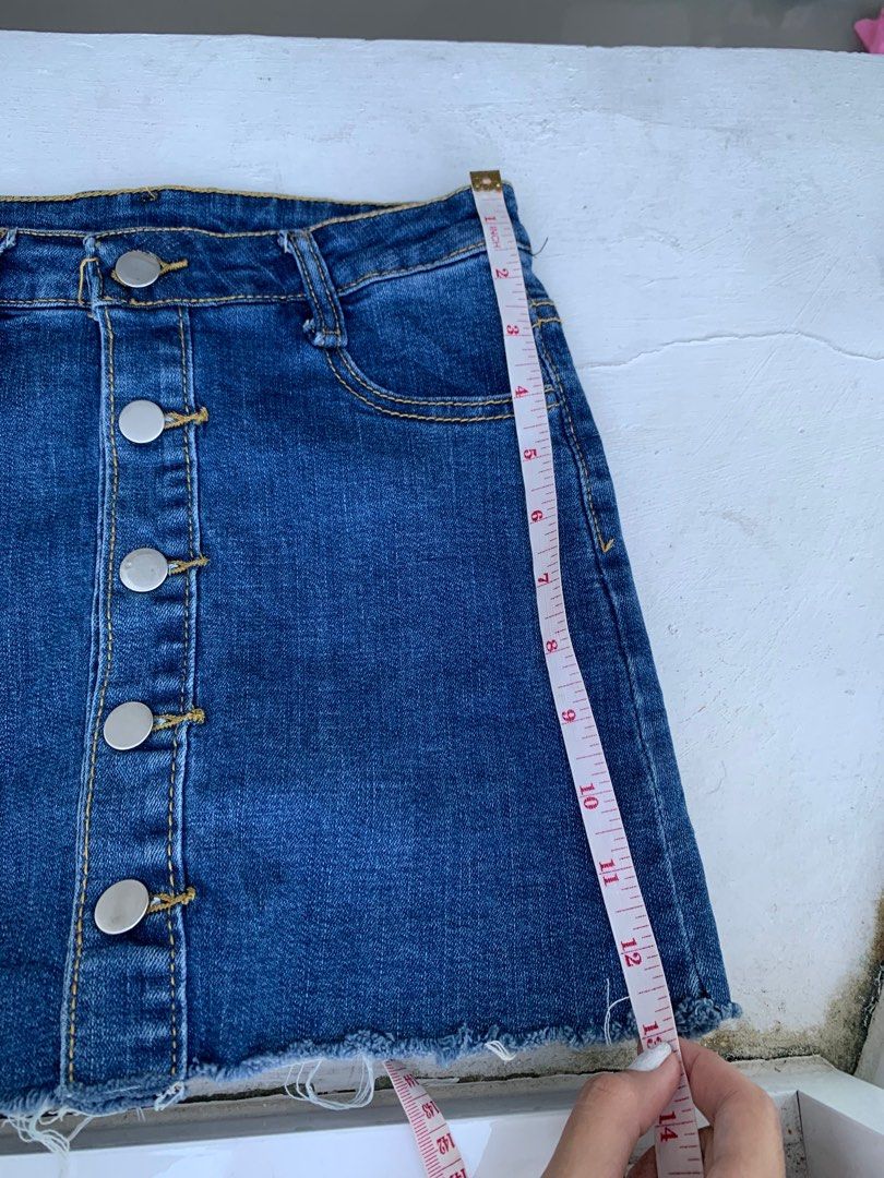 y2k mini micro pinterest buttondown denim skort skirt on Carousell