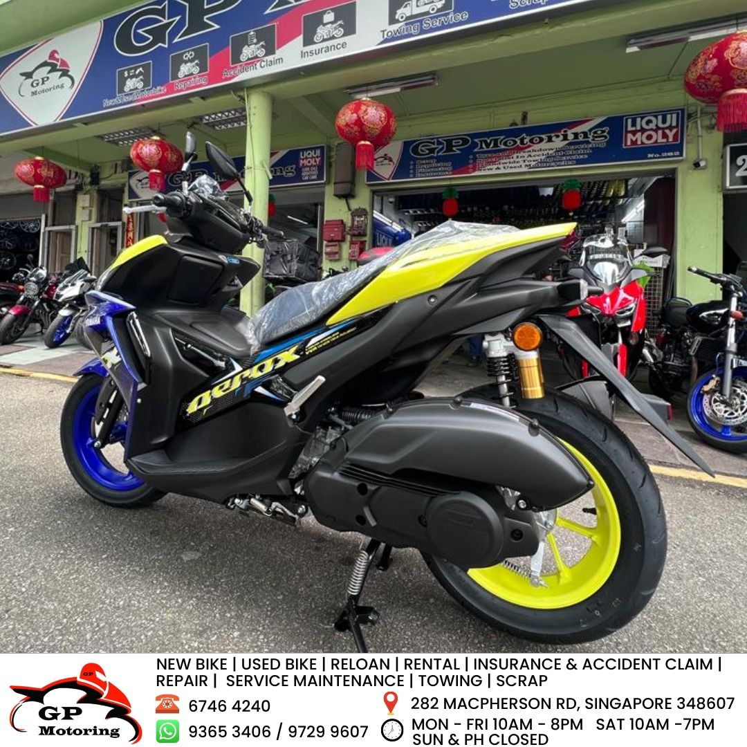 Yamaha Aerox 155, Yellow Blue, Brand New Bike, Motorcycles, Motorcycles ...