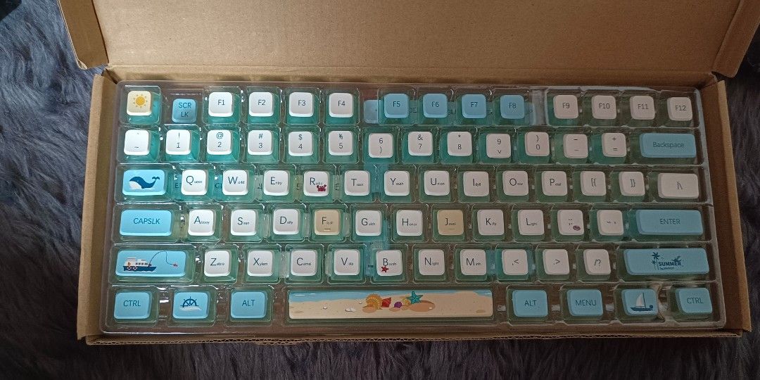 117 keycaps pbt summer beach keycaps, Computers & Tech, Parts ...