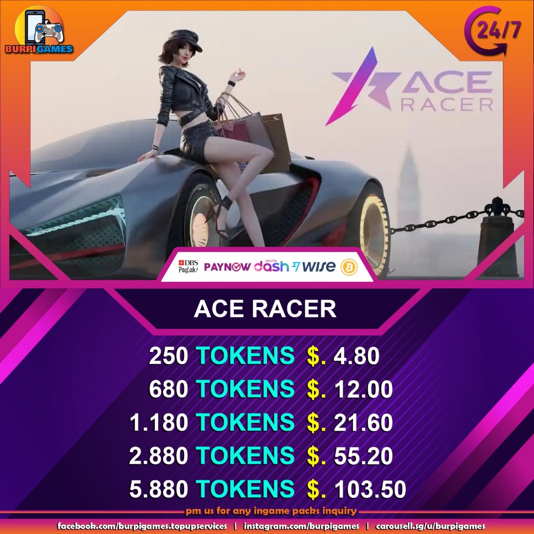 24/7 ACE RACER TOP UP - RECHARGE BUNDLES, Video Gaming, Gaming Accessories, In-Game Products on ...