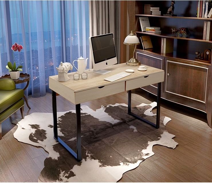 2drawers Office Table Desk Study Table Light Wood Color, Furniture ...