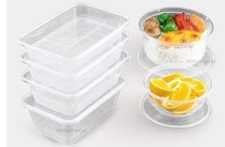 (50pc) Disposable Plastic Food Container | Takeaway Lunch Box | Food ...