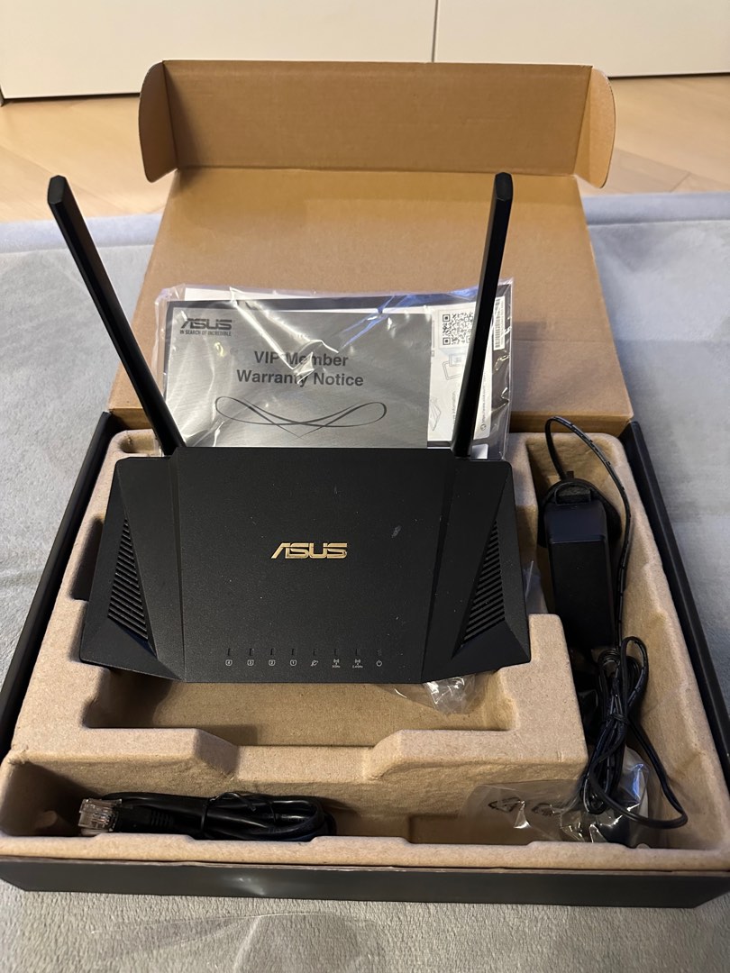 85%new ASUS AX1800 雙頻 WiFi 6 (802.11ax) 路由器 RT-AX56U 齊配件及盒 附單據 保養至8月 ...