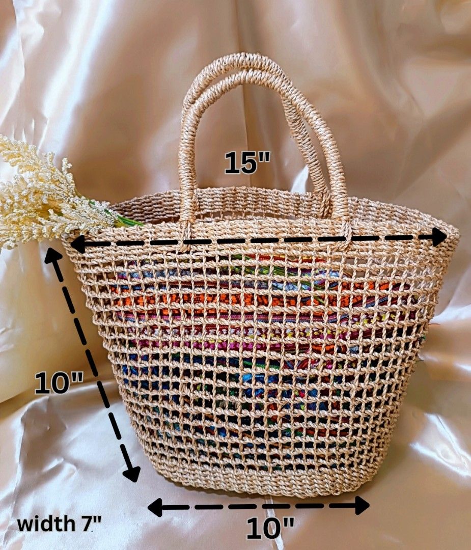 Abaca tote bag beach summer bag, Women's Fashion, Bags & Wallets, Tote ...