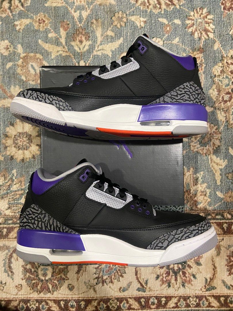 Air Jordan 3 “Court Purple”, Men's Fashion, Footwear, Sneakers on Carousell