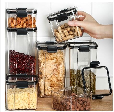 Airtight Lock Food Container / Kitchen Storage / Food Box / Spice Jar ...