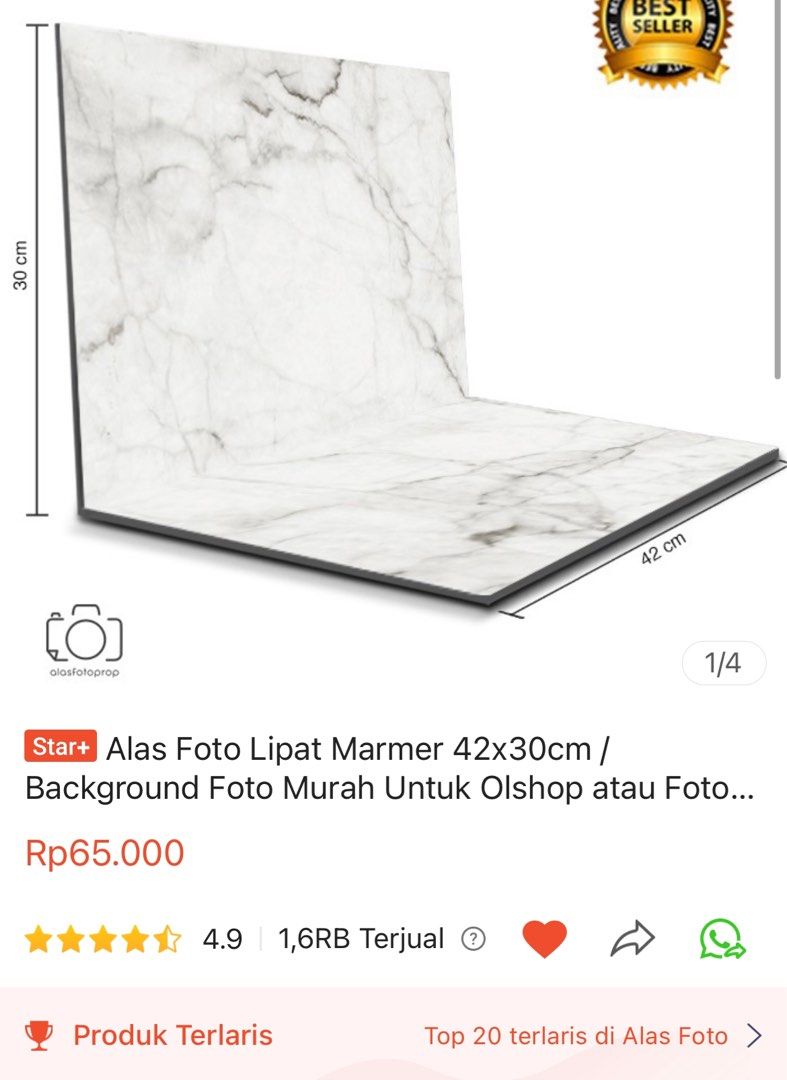 Alas Foto Lipat Marmer 42x30cm / Background Foto Murah Untuk Olshop atau Fotografer (ML-01 ...