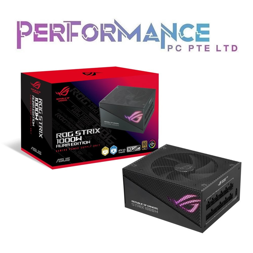 ASUS ROG STRIX 1000W Gold Aura Edition ATX 3.0 80+ Gold Power Supply ...
