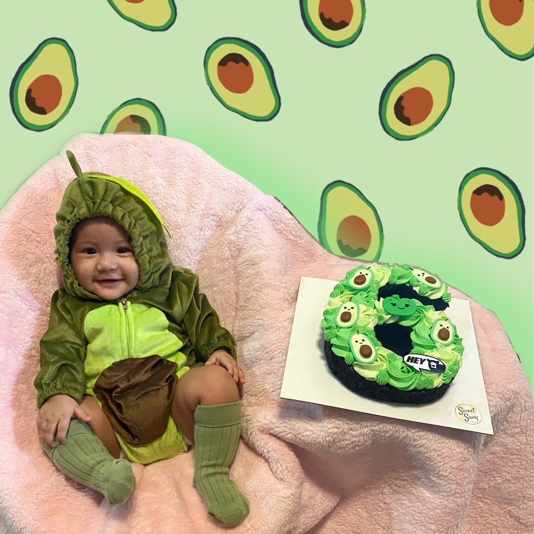Avocado Milestone Outfit (6-9mos), Babies & Kids, Babies & Kids Fashion ...