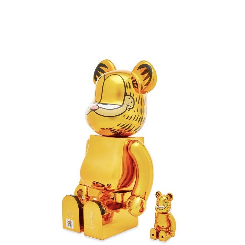 Bearbrick Garfield Gold Chrome 400% & 100%, Hobbies & Toys, Toys ...
