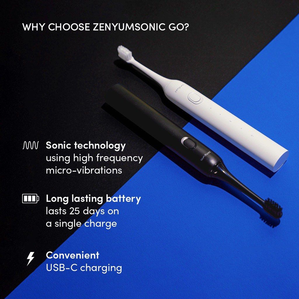 [BNIP] ZENYUM SONIC GO ESSENTIAL ELECTRICAL TOOTHBRUSH [BLACK], Beauty ...