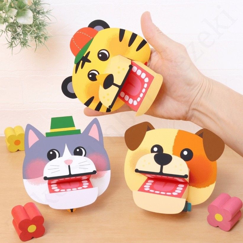 Boneka Paper Craft Anjing Kucing Figure Papercraft Hand Puppet Jari ...