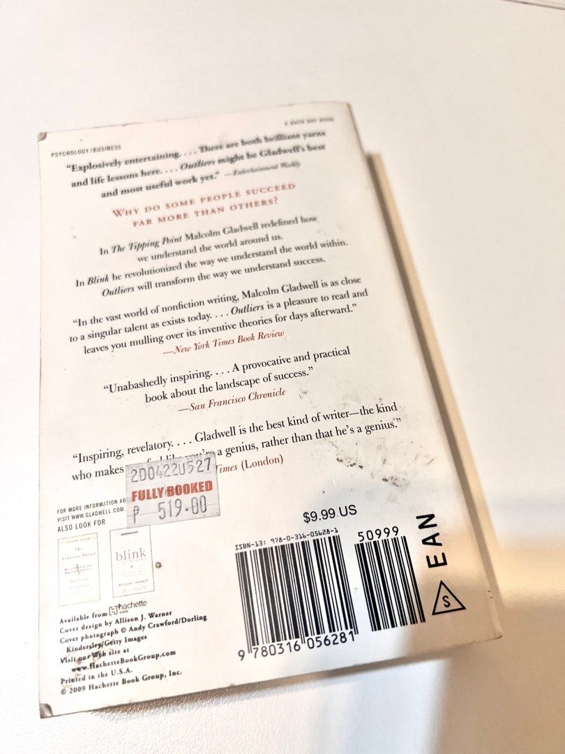 BOOK: Outliers by Malcolm Gladwell, Hobbies & Toys, Books & Magazines ...