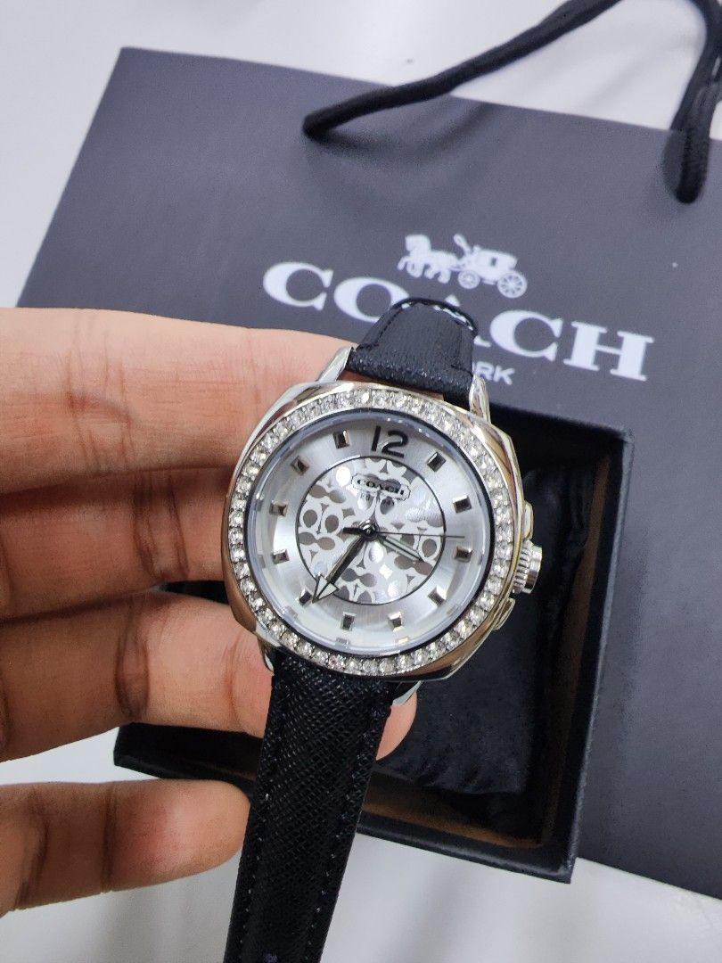 boyfriend Coach woman jam tangan wanita leather, Women's Fashion ...