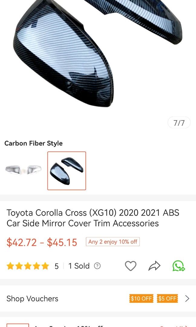 2022 Toyota Corolla Hatchback Accessories Glossy Black Carbon Fiber ...