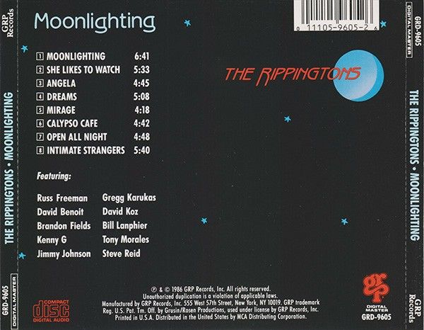 CD JAZZ / 1986 US PRESS GRP - THE RIPPINGTONS _ MOONLIGHTING ( NO INLAY ...
