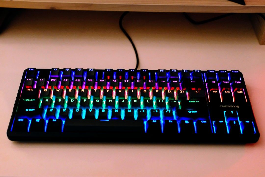 Cherry G80-3000N TKL RGB silent red with PBT Tecware Keycaps, Computers ...