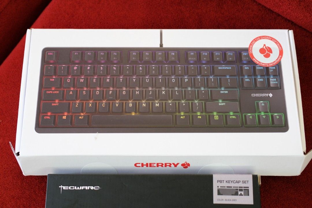 Cherry G80-3000N TKL RGB silent red with PBT Tecware Keycaps, Computers & Tech, Parts ...