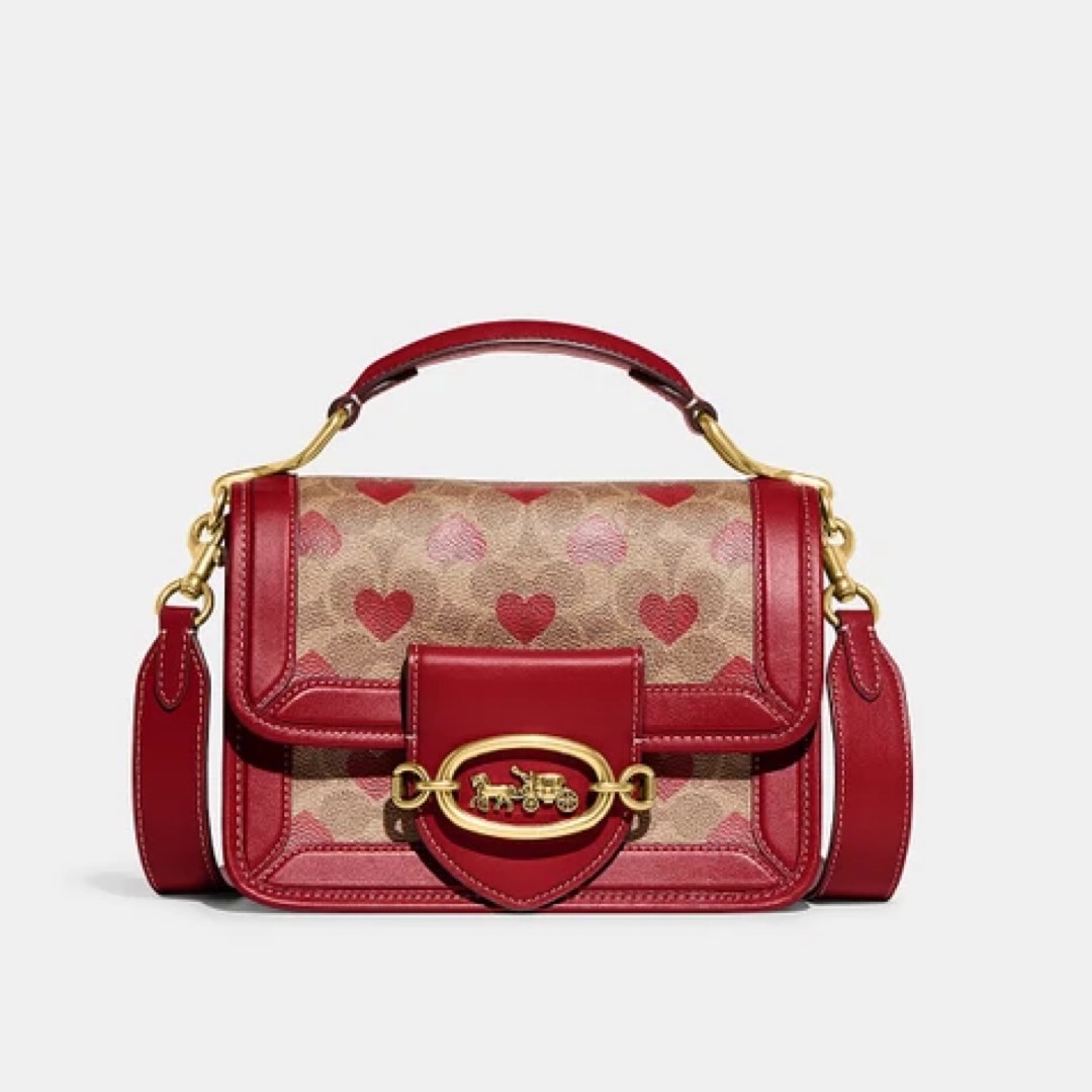 Coach Hero Shoulder Bag With Heart Print, Women's Fashion, Bags ...