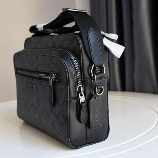 Coach West Camera Bag in Signature Canvas / Pebble Leather (Men ...
