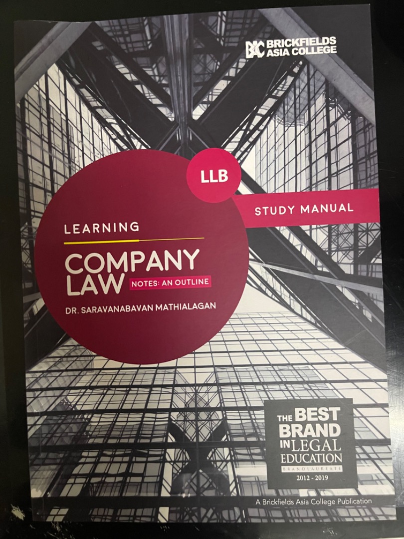 BAC Company Law Year 3 LLB Textbook, Hobbies & Toys, Books & Magazines ...