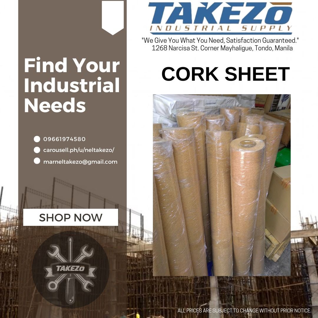 CORK SHEET, Commercial & Industrial, Industrial Equipment on Carousell