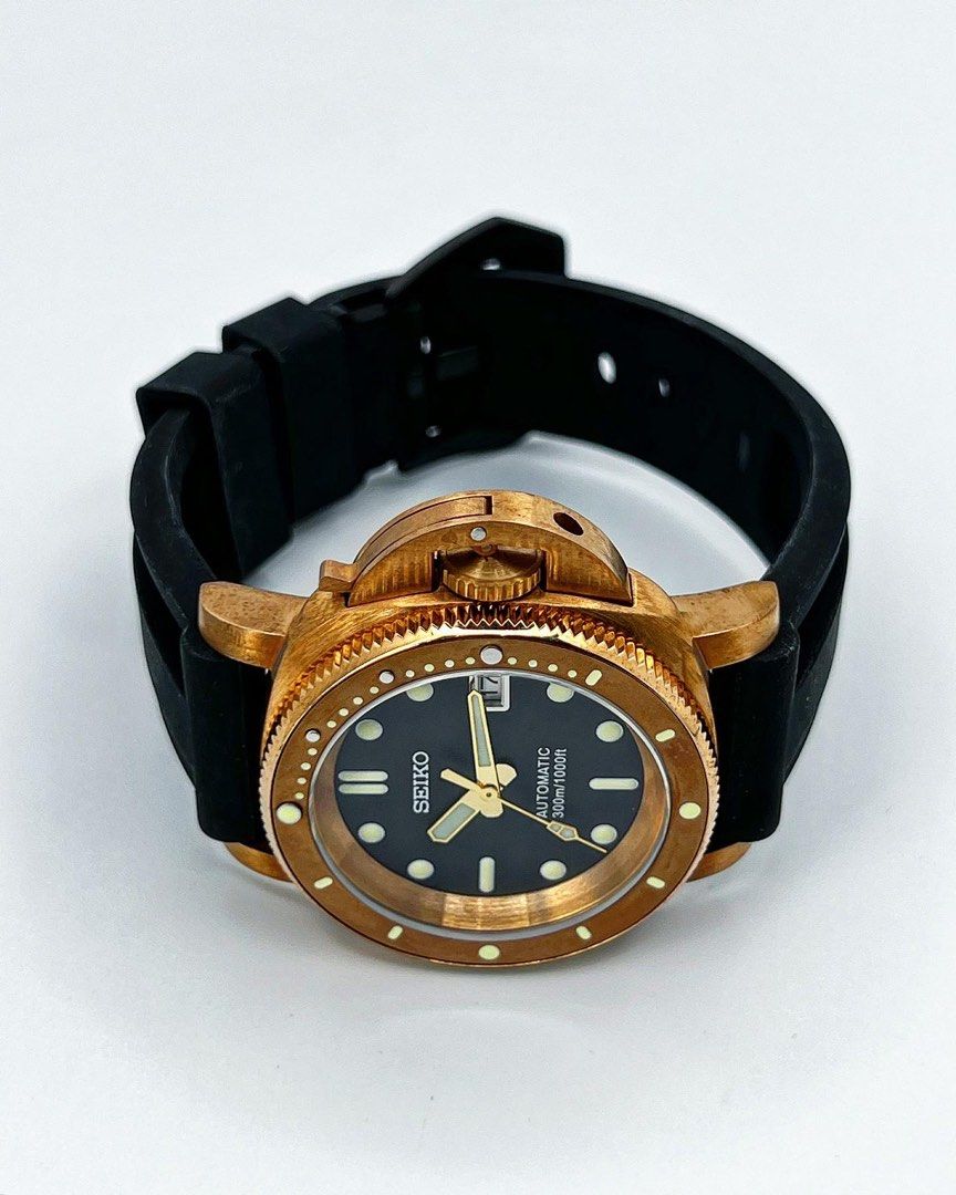 Custom Seiko Mod 40mm Real Bronze PAM Submersible , Men's Fashion ...