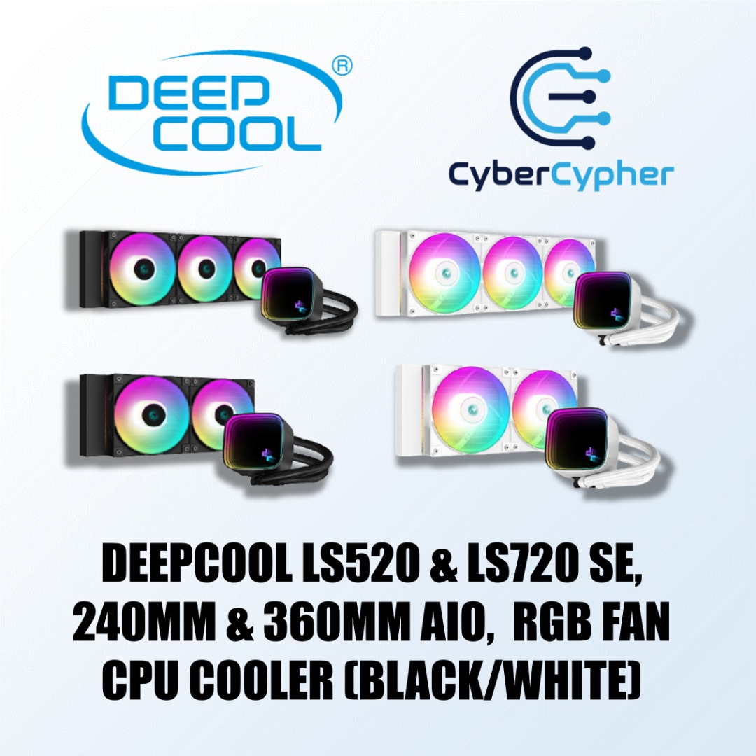 Deepcool LS520 & LS720 SE, 240mm & 360mm AIO, RGB Fan CPU Cooler (Black ...