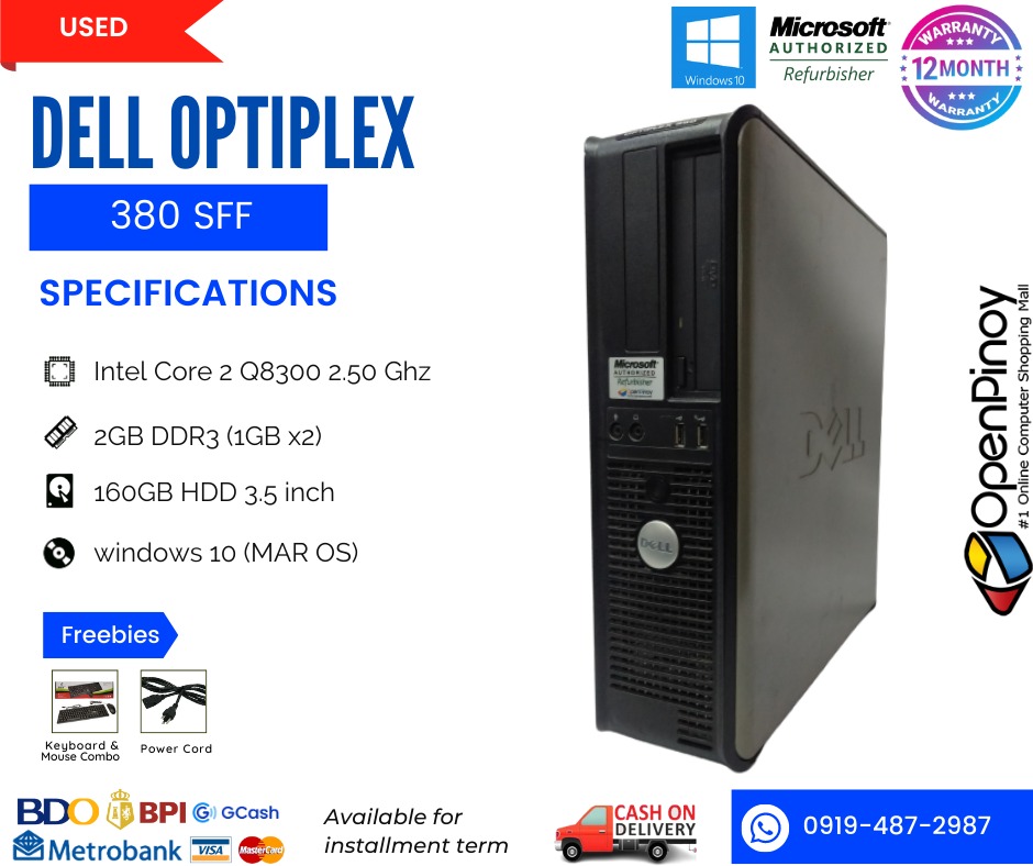 Dell Optiplex 380 SFF Intel Core 2 Quad Q8300 2.50 Ghz / Windows 10 ...