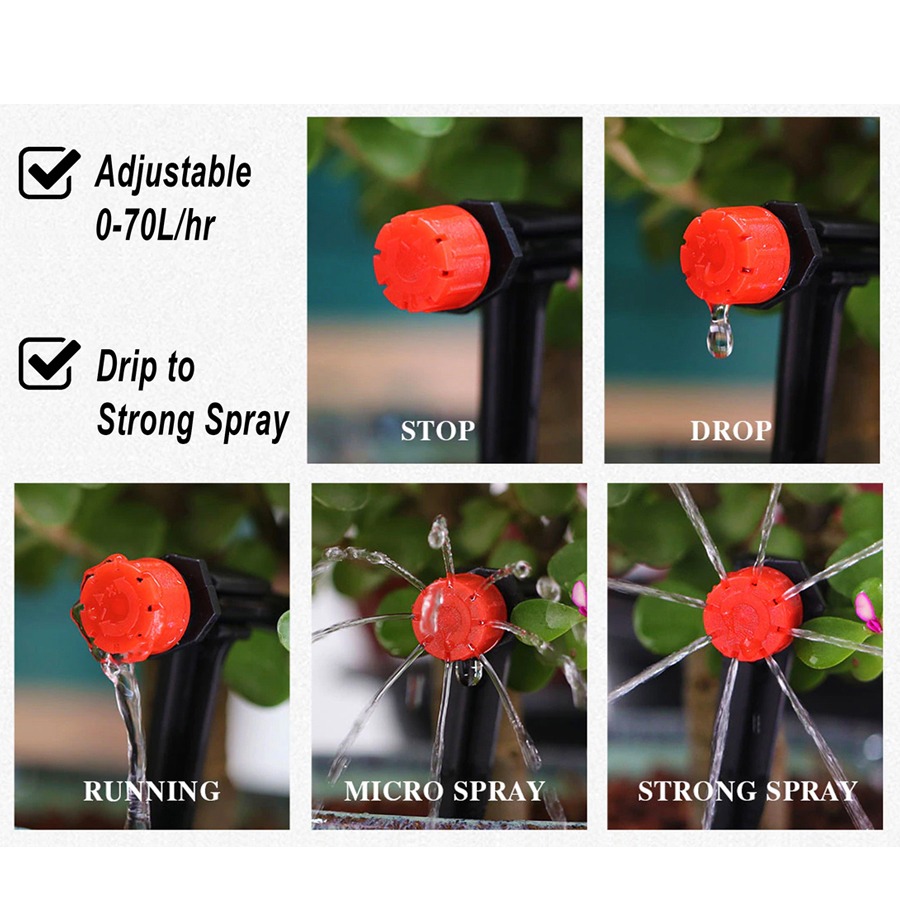 DIY 50M Smart Garden Watering System Adjustable Dropper Kit Micro Drip Irrigation Set, Furniture ...