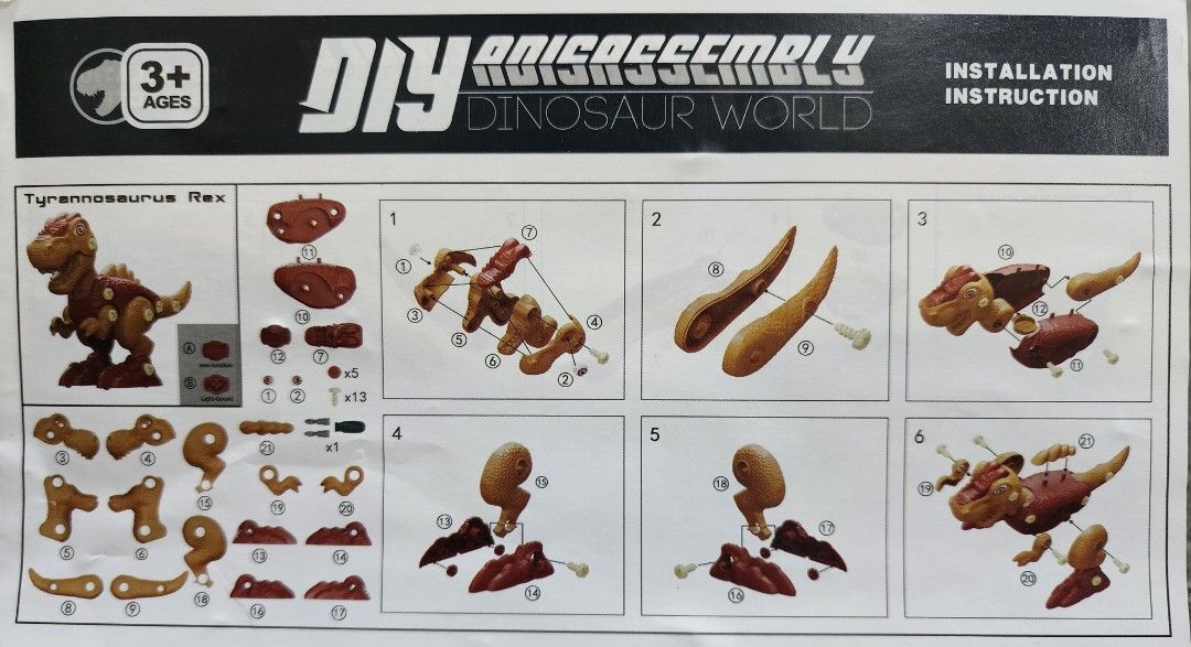 DIY Dinosaur World Self-fix Toys., Hobbies & Toys, Toys & Games on ...