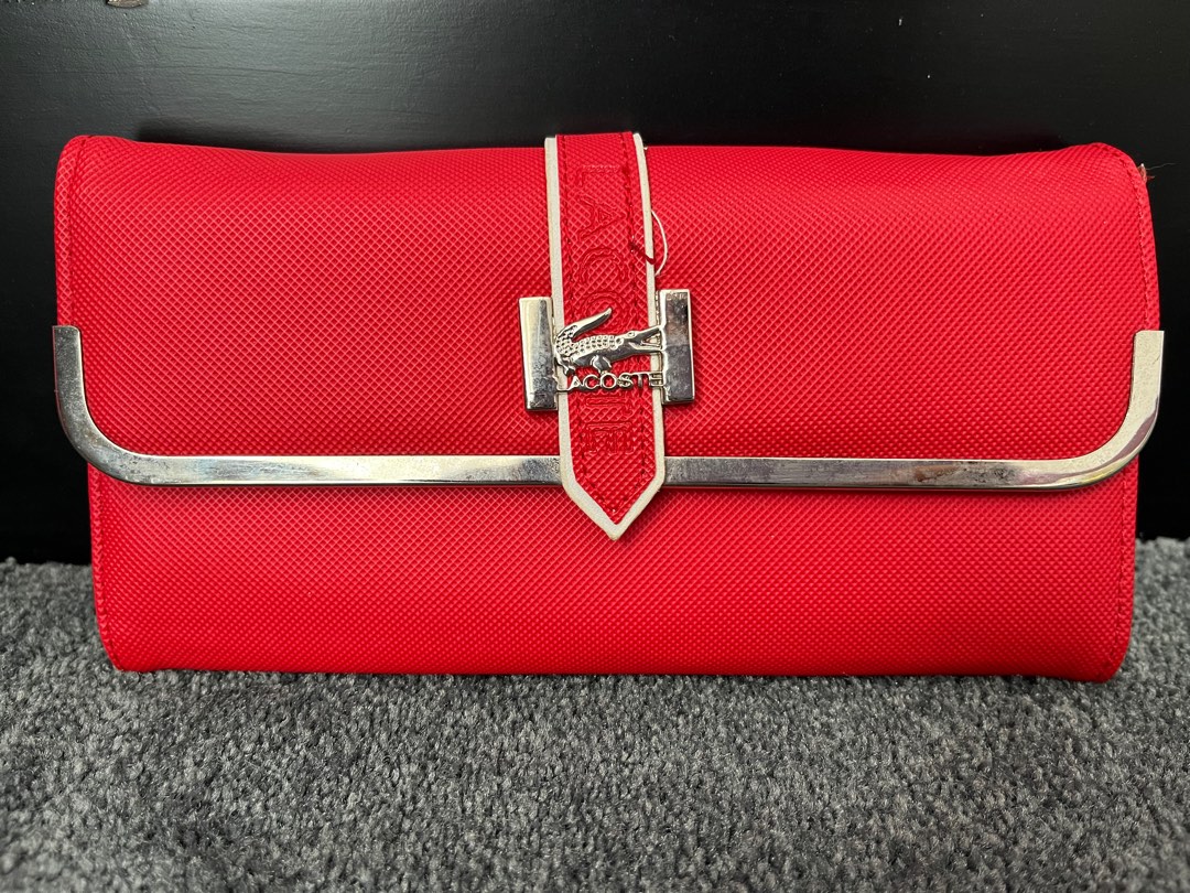 Dompet Lacoste merah on Carousell
