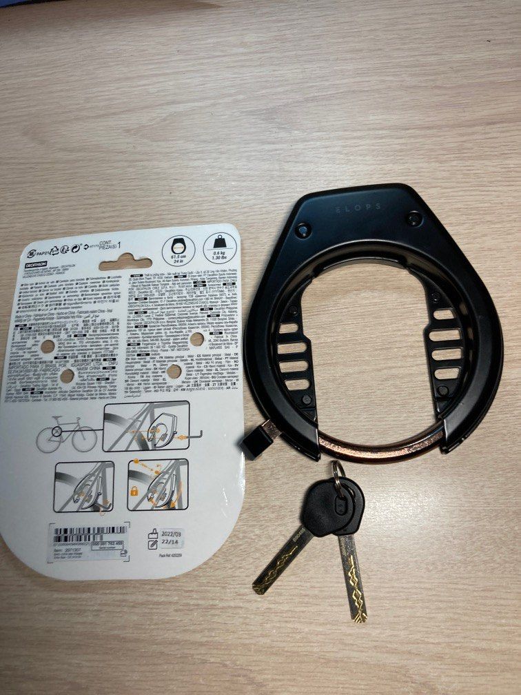 Elops FRAME LOCK 500 for Elops City bikes - black, Sports Equipment ...