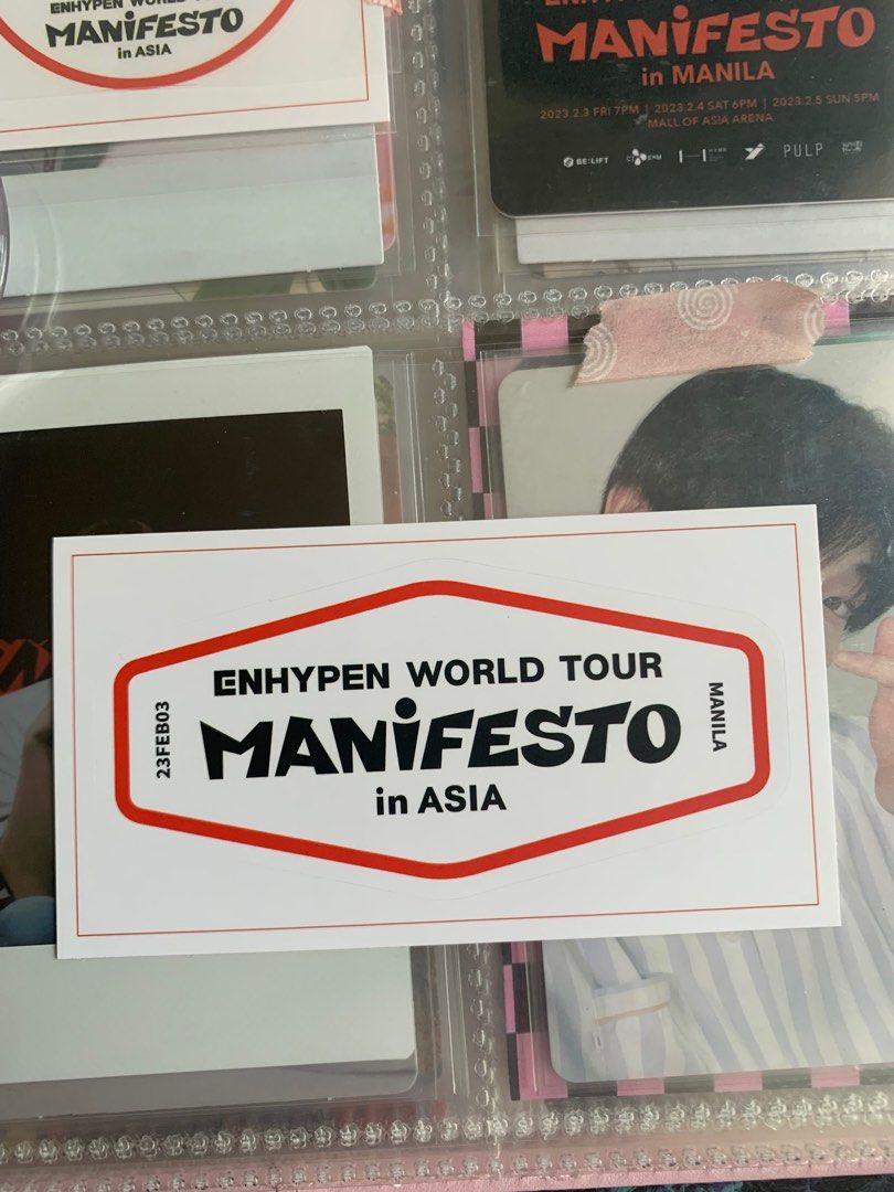 Enhypen World Tour Manifesto in Asia Official Sticker, Hobbies & Toys ...