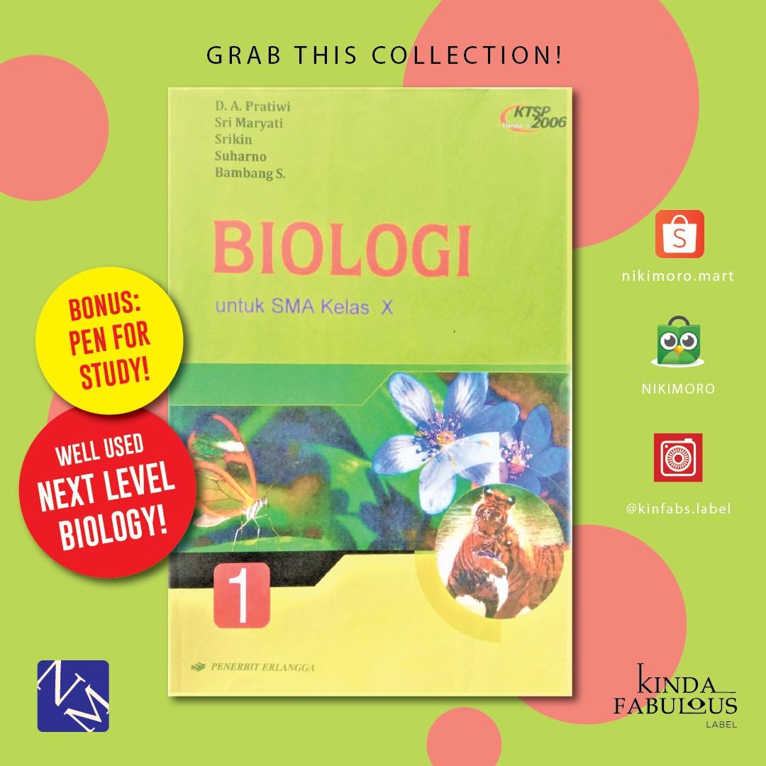 ERLANGGA Biologi Kelas 10 SMA, Buku & Alat Tulis, Buku Pelajaran di Carousell